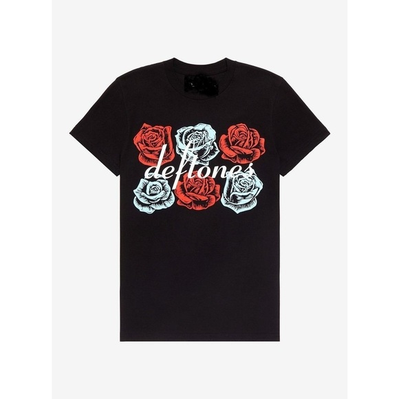 Shirts | Hot Topic Deftones Red Blue Roses Boyfriend Fit Girls Tshirt ...
